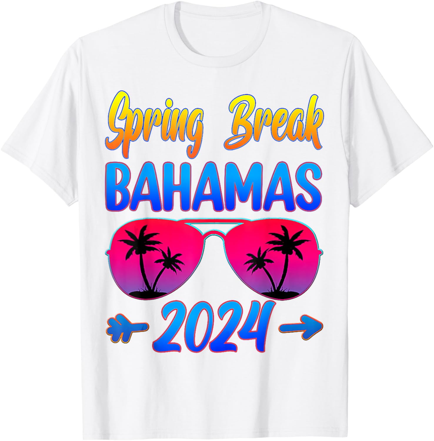 Spring Break Bahamas 2024 Glasses Beach Vacation T-Shirt - Walmart.com