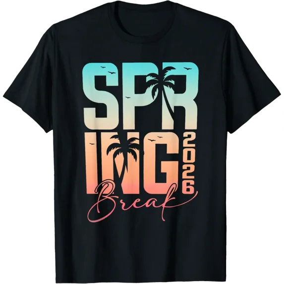 Spring Break Colorful Retro Spring Break Beach Vacation T-Shirt ...