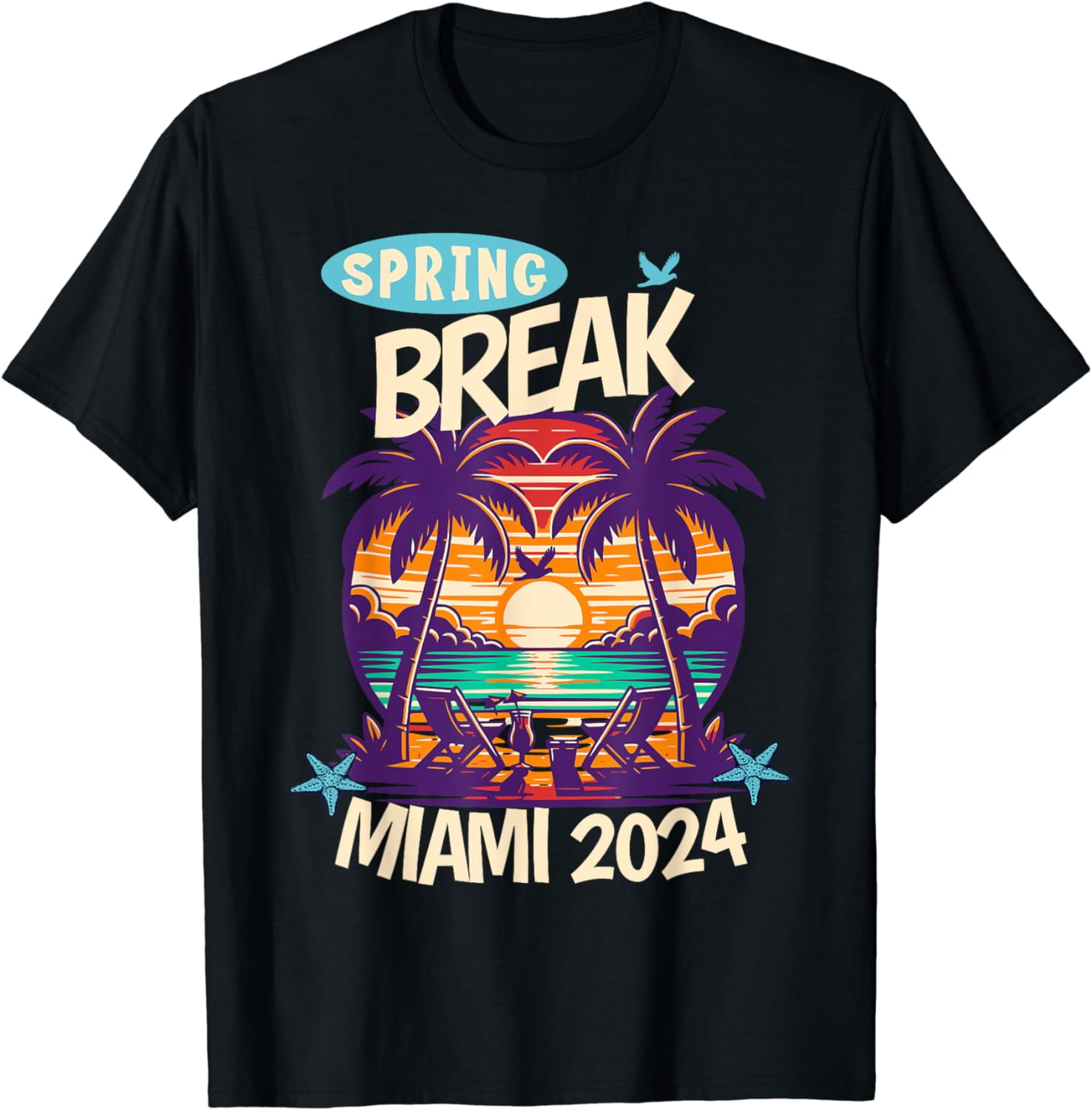 Spring Break Miami 2024 Matching Family Vacation Souvenir T-Shirt ...