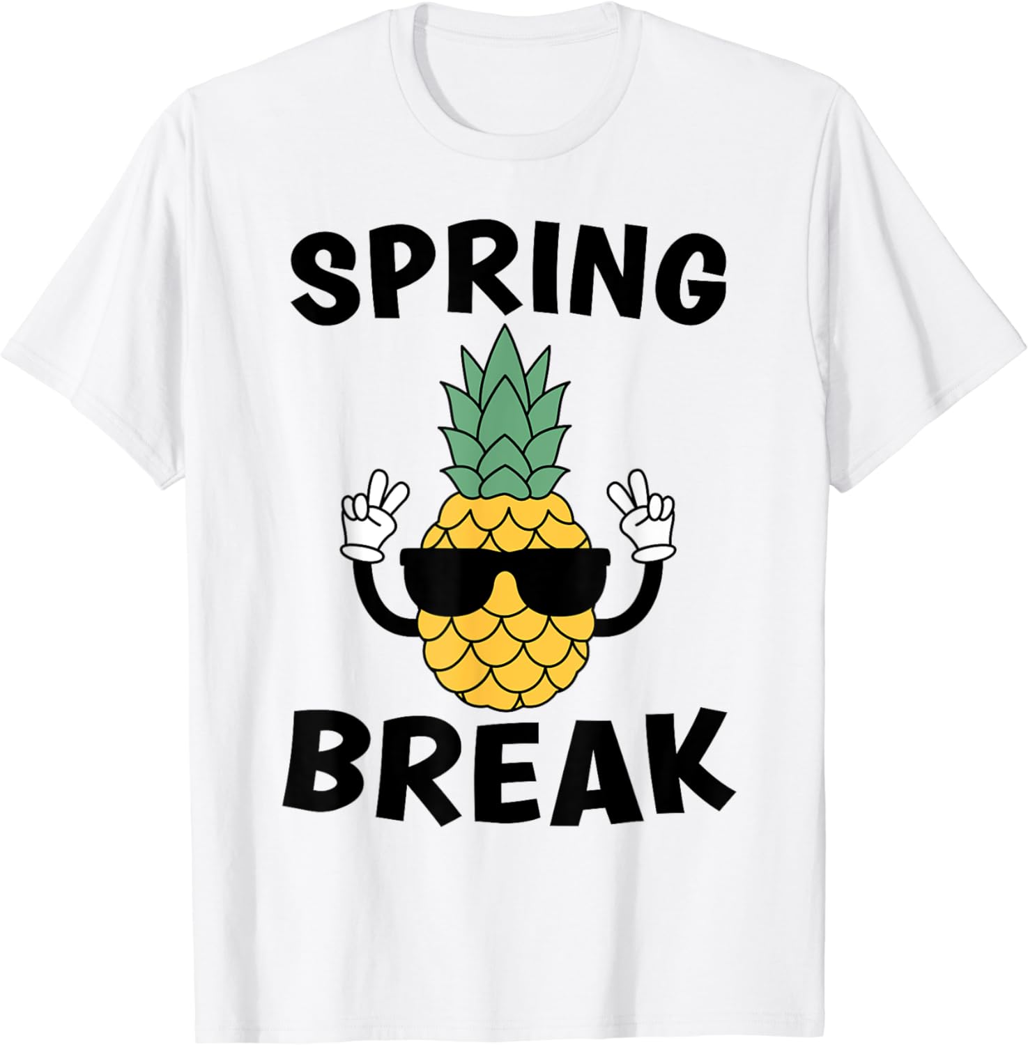 Spring Break Pineapple Sunglasses Tropical Beach Vacation T-Shirt ...