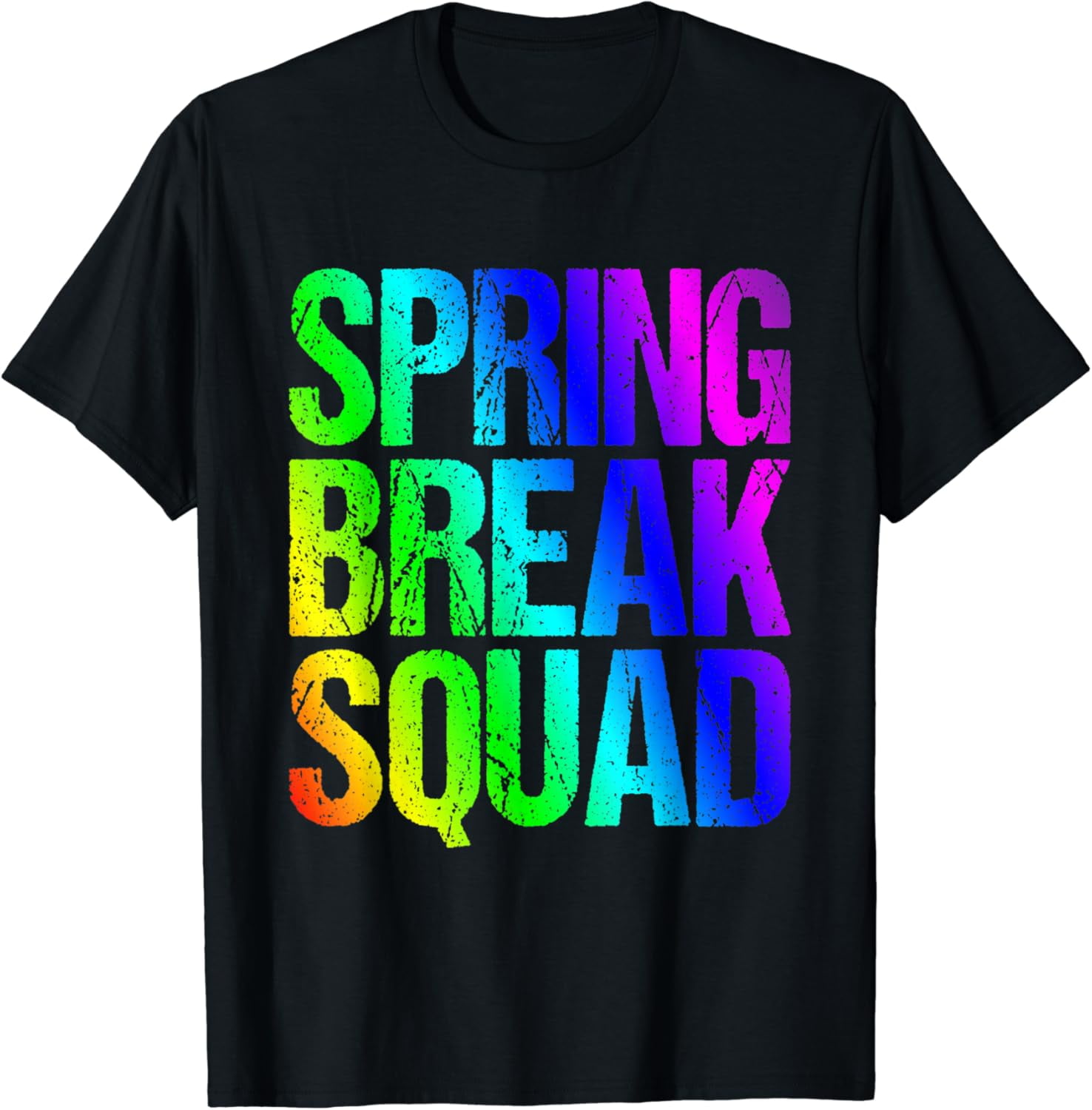 Spring Break Squad Rainbow Vintage Graphic T-Shirt - Walmart.com