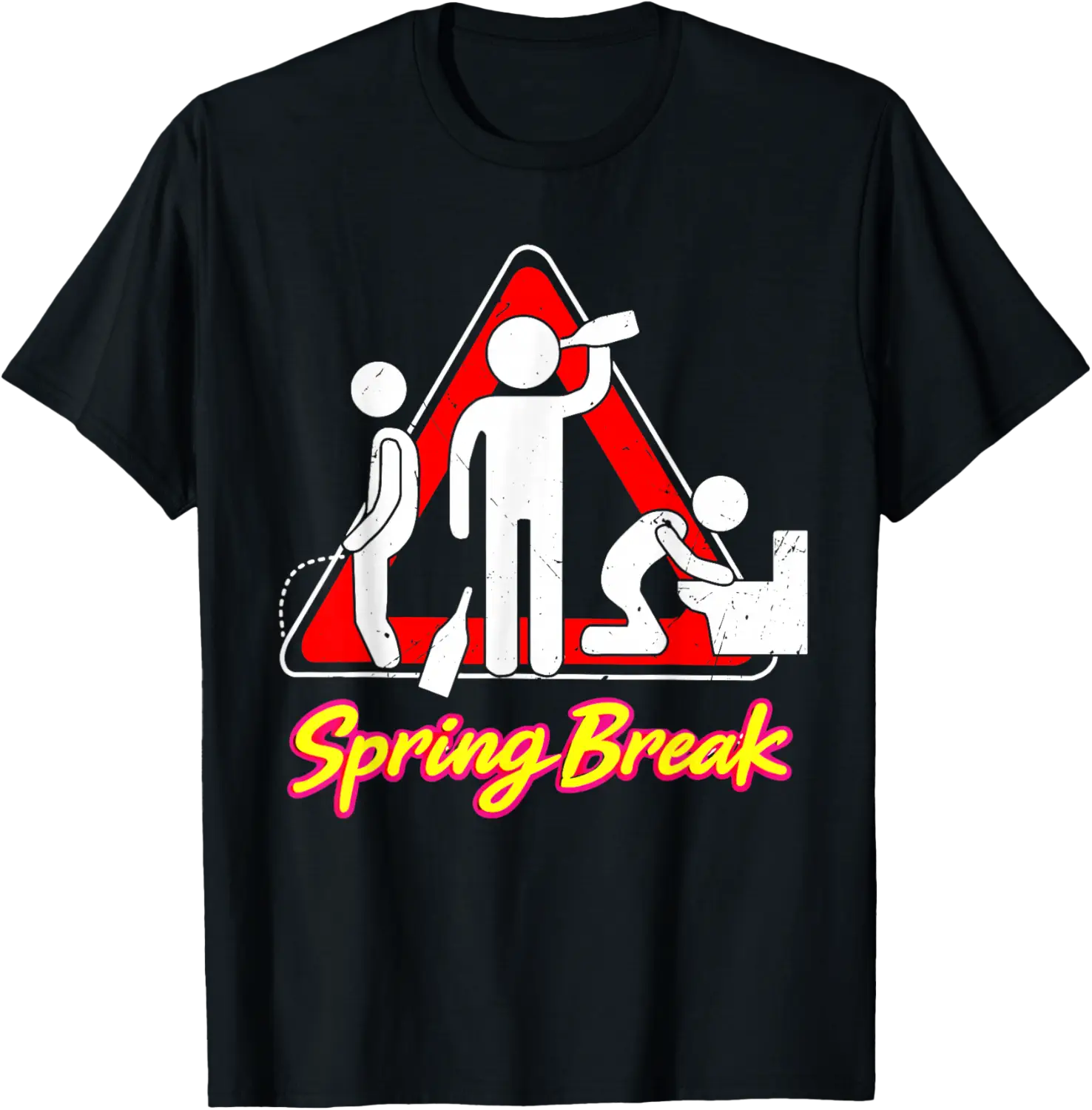Spring Break Warning Sign Party Vacation Beach Crew T-Shirt - Walmart.com