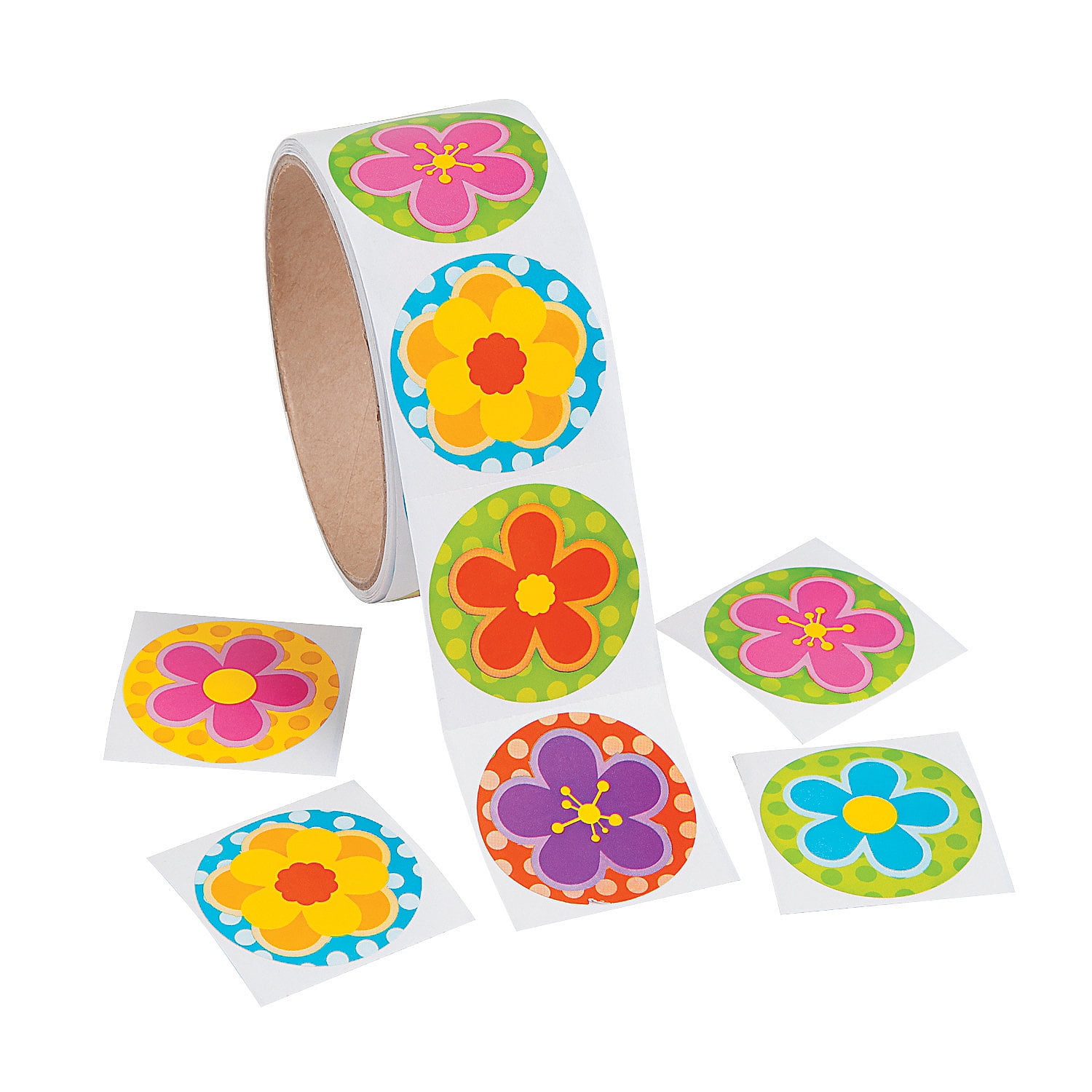 Spring Bright Flower Roll Stickers - Stationery - 100 Pieces - Walmart.com