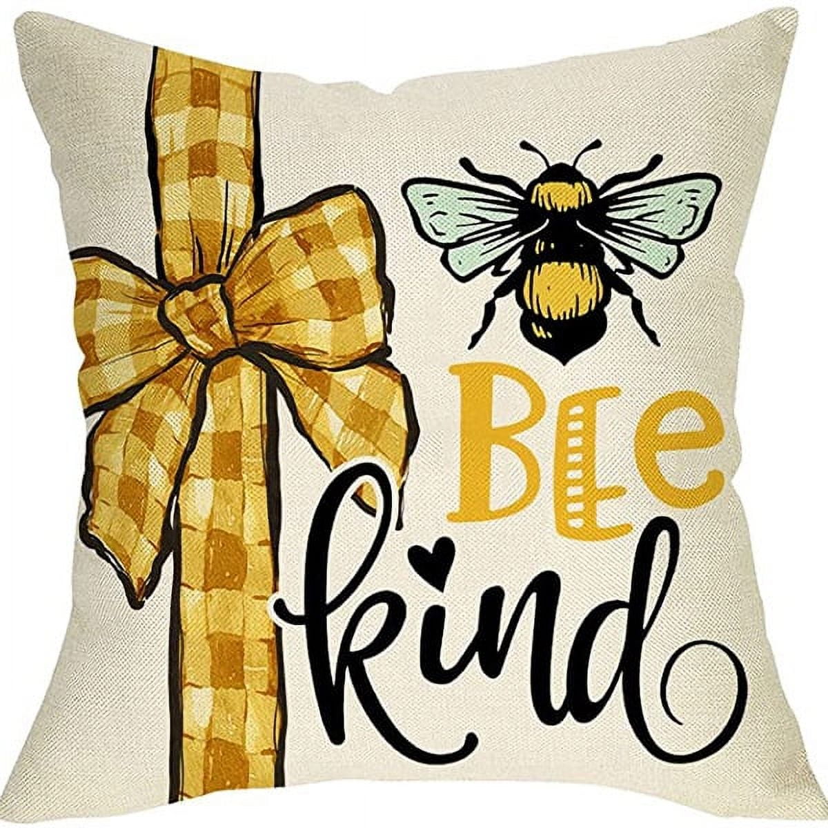 Spring Bumble Bee Sunflower Decorative Throw Pillow Covers 18x18inch ...