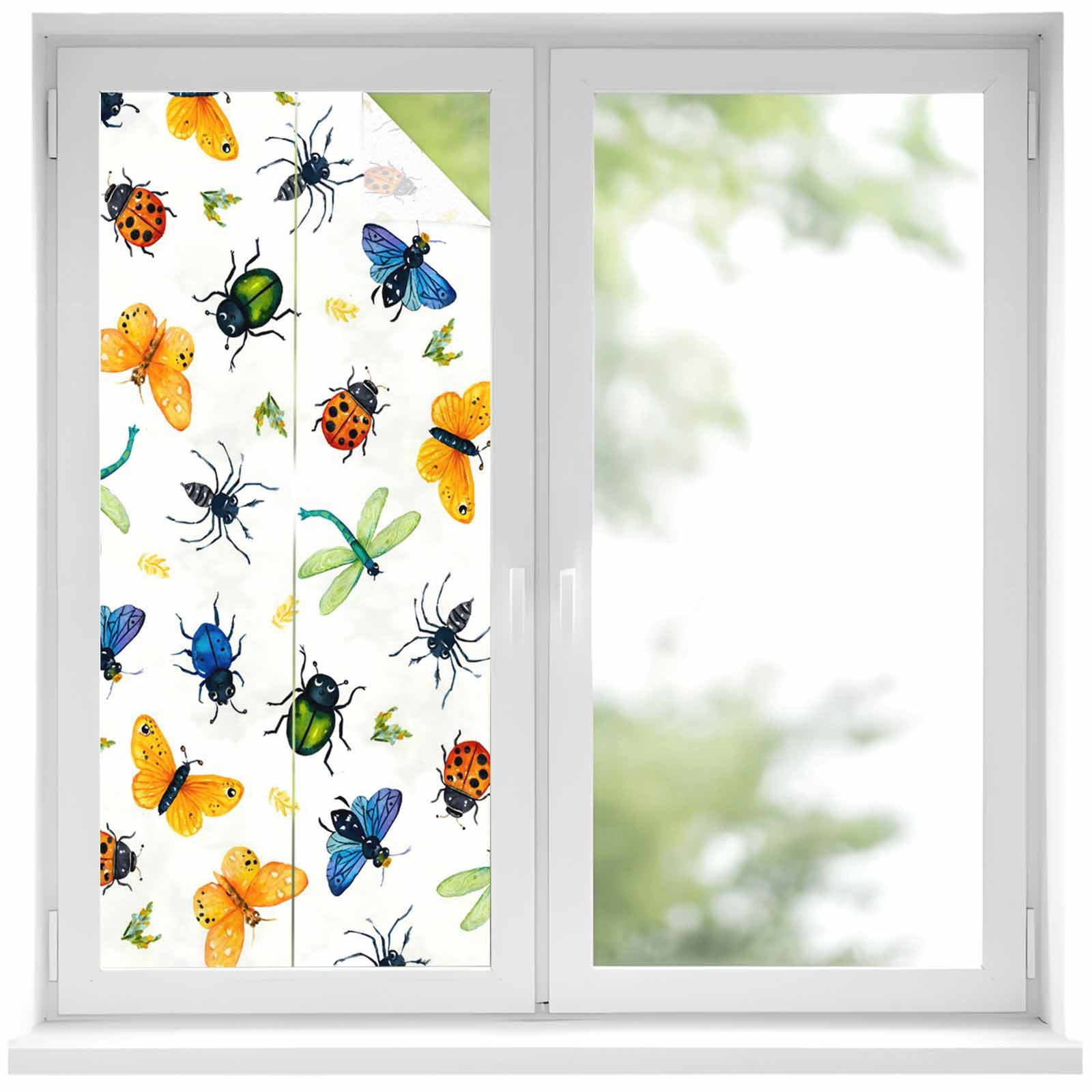 Spring Butterfly Dragonfly Window Privacy Film, Farmhouse Botanical ...