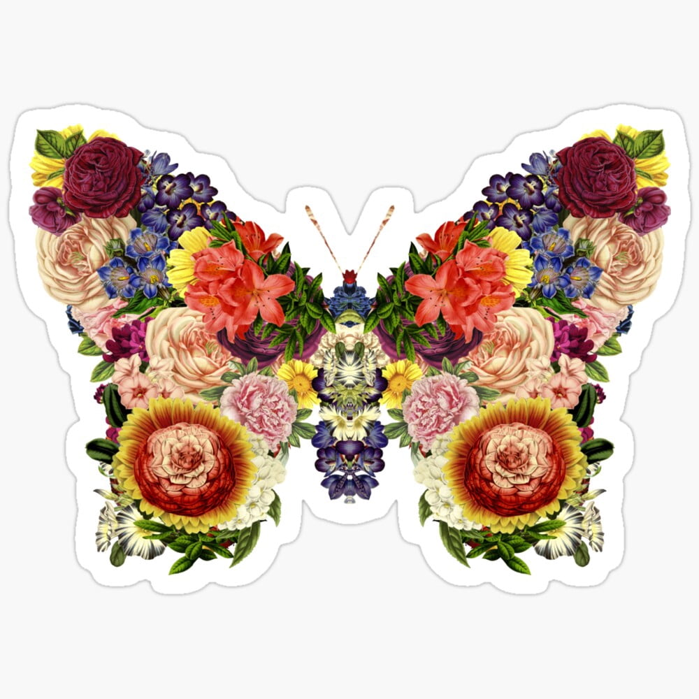 Spring Butterfly Floral Sticker Phone Decal Water Bottle Stickers Car ...