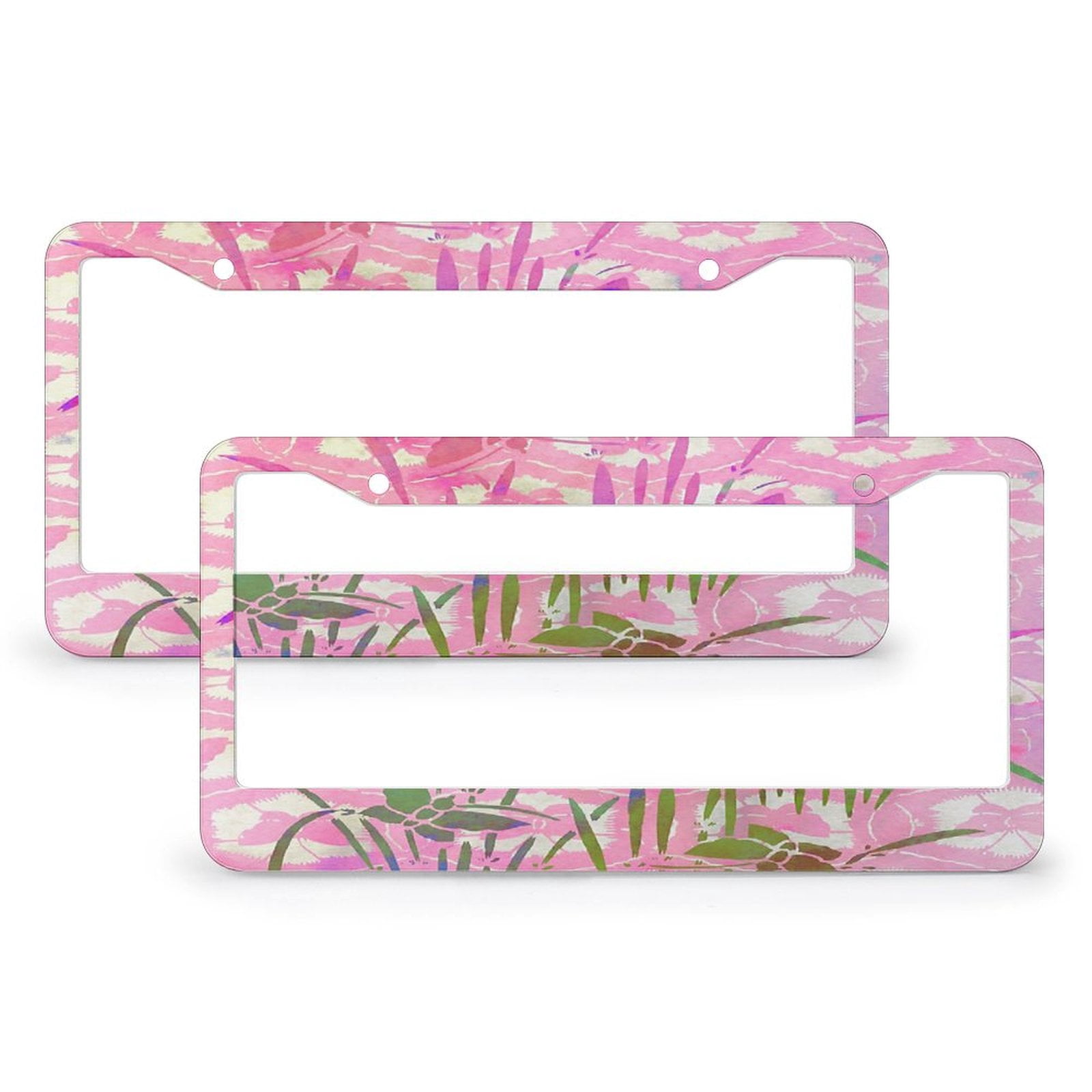 Spring Butterfly Stencil Chinoiserie Cherry Blossom Pink License Plate ...