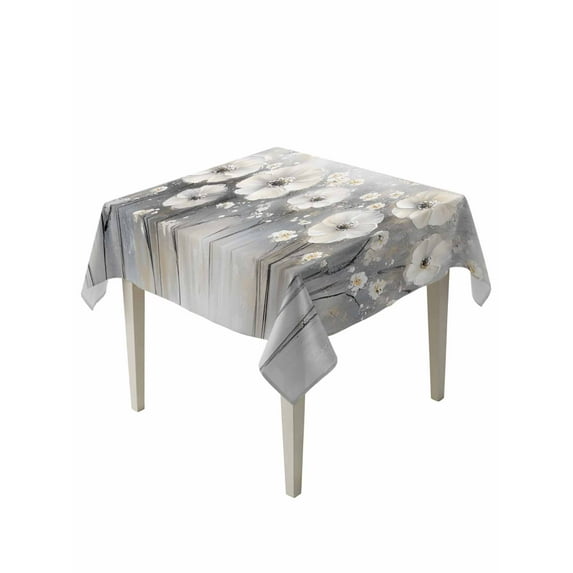 Spring Camellia Table Cloth, Retro Floral Oil Painting Modern Art ...