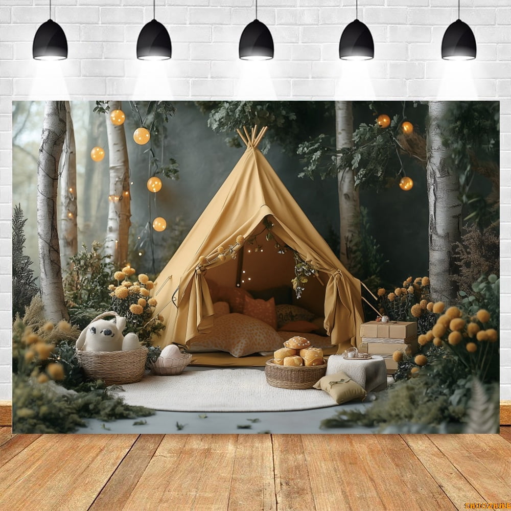 Spring Camping Forest Tt Backdrop for Phtography Outdoor Birthday Party ...