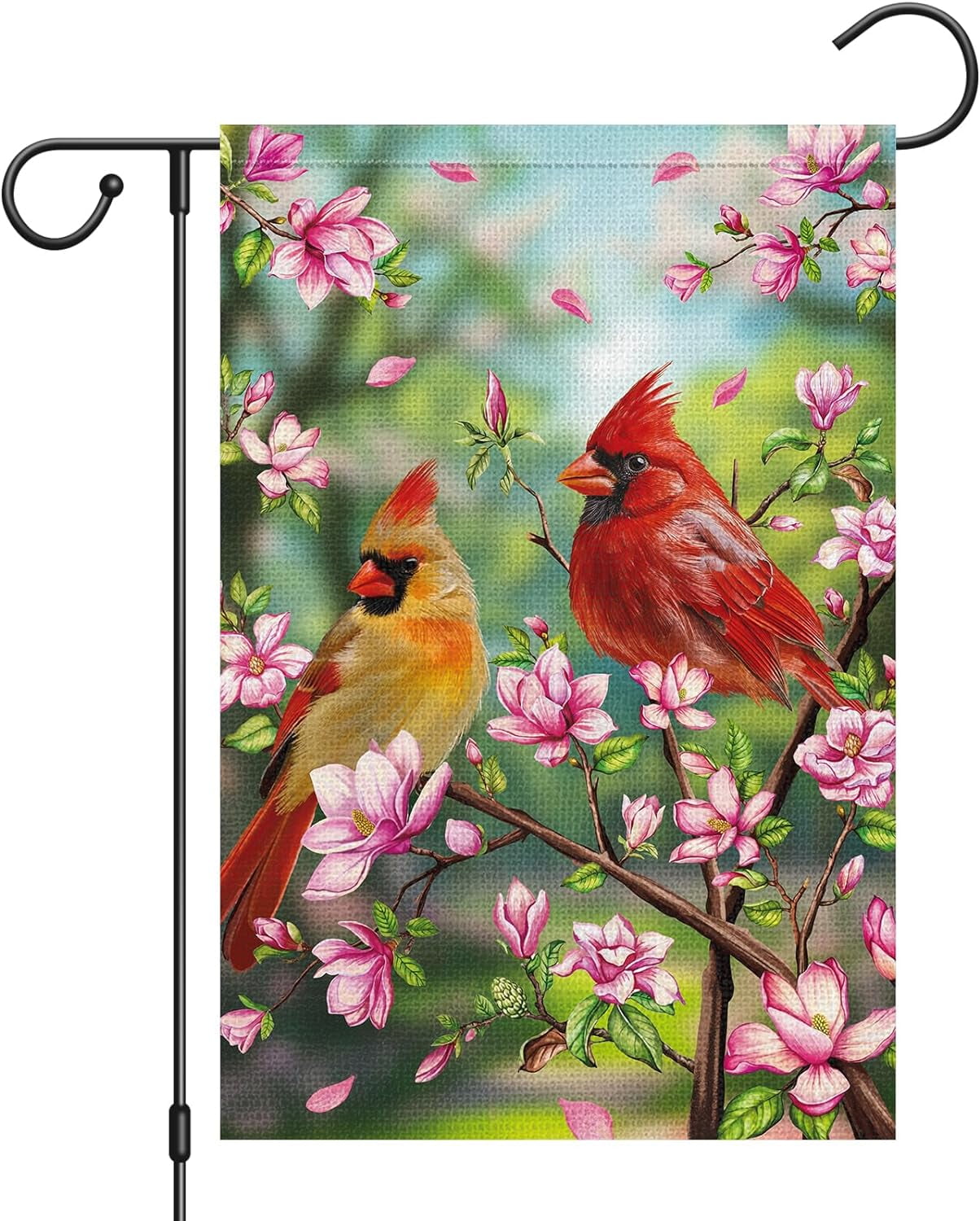 Spring Cardinal Garden Flag Spring Summer Magnolia Flower Garden Flags ...