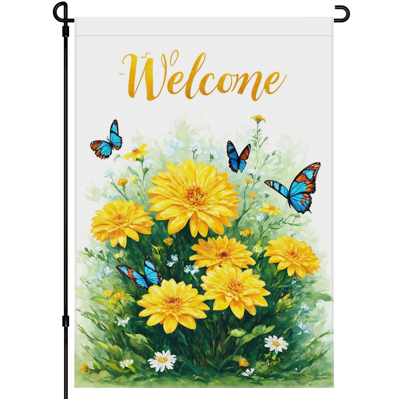 12x18 Spring Garden Flags - Double-sided Yellow Flower Pattern, Ideal ...