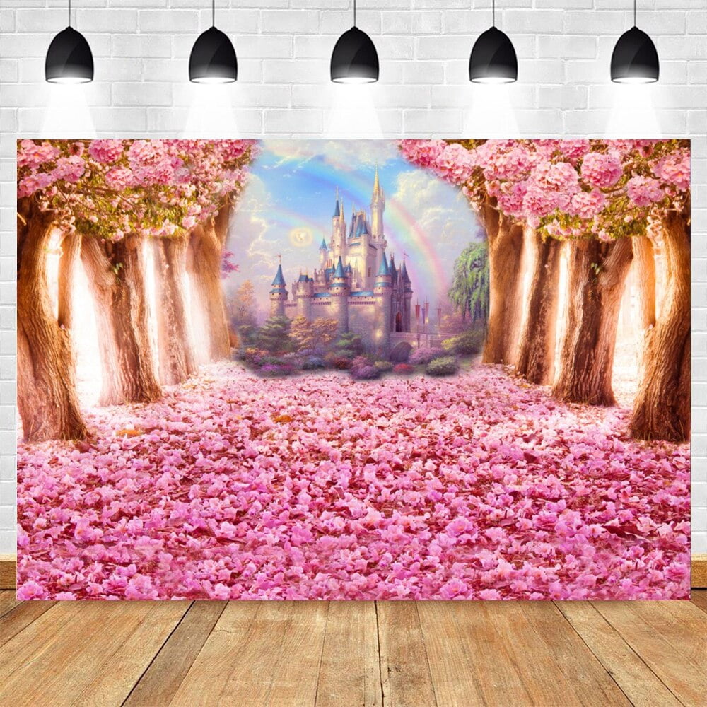 Spring Castle Floral Sea Tropical Forest Scene Photography Backdrop ...