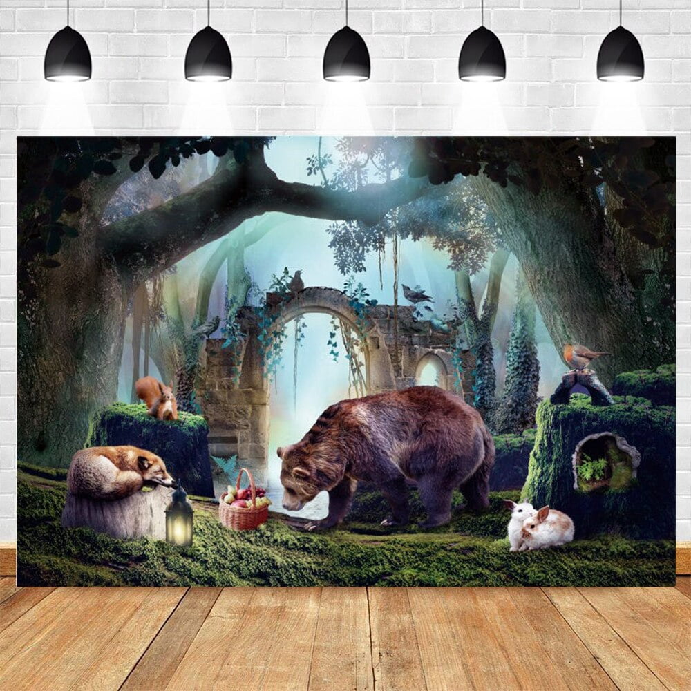 Spring Castle Floral Sea Tropical Forest Scene Photography Backdrop ...