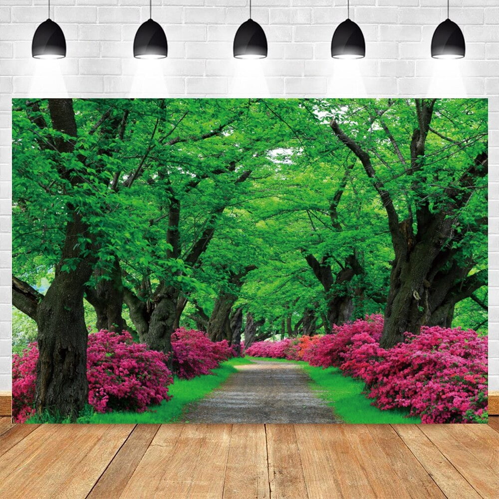 Spring Castle Floral Sea Tropical Forest Scene Photography Backdrop ...