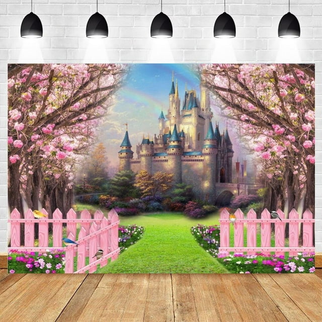Spring Castle Floral Sea Tropical Forest Scene Photography Backdrop ...