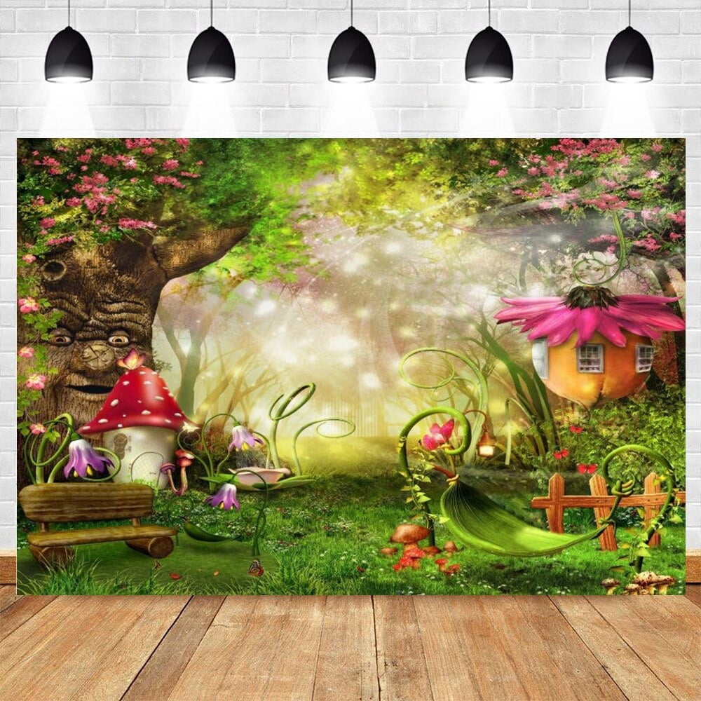 Spring Castle Floral Sea Tropical Forest Scene Photography Backdrop ...