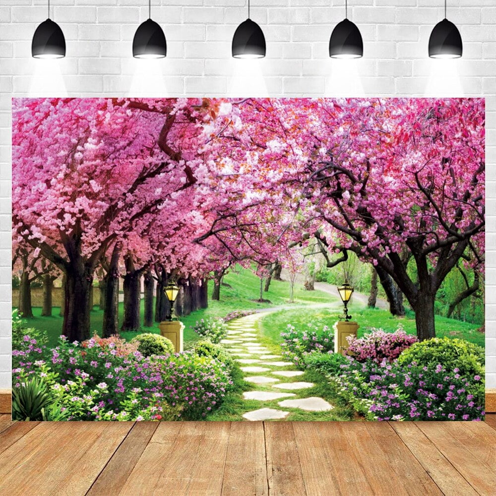 Spring Castle Floral Sea Tropical Forest Scene Photography Backdrop ...