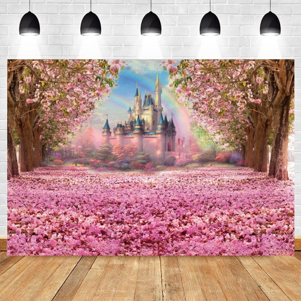 Spring Castle Floral Sea Tropical Forest Scene Photography Backdrop ...
