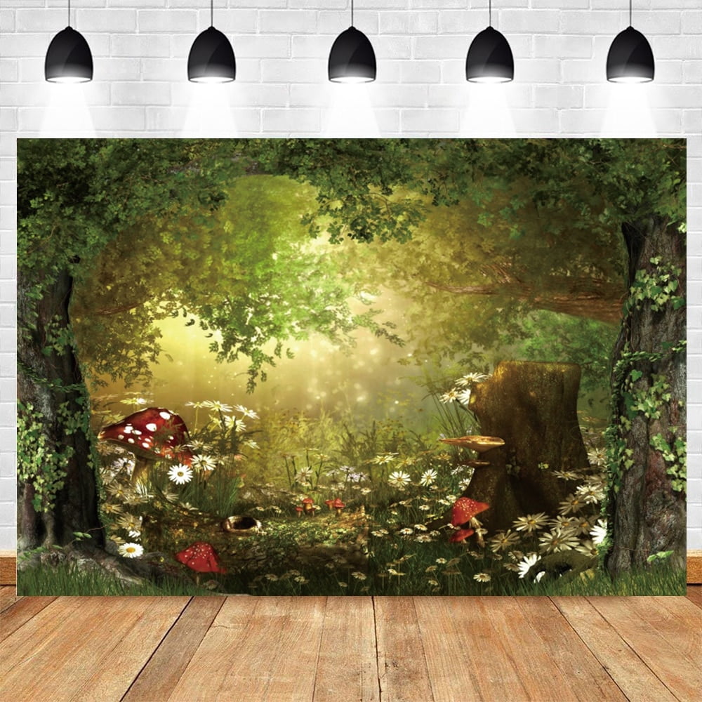 Spring Castle Floral Sea Tropical Forest Scene Photography Backdrop ...