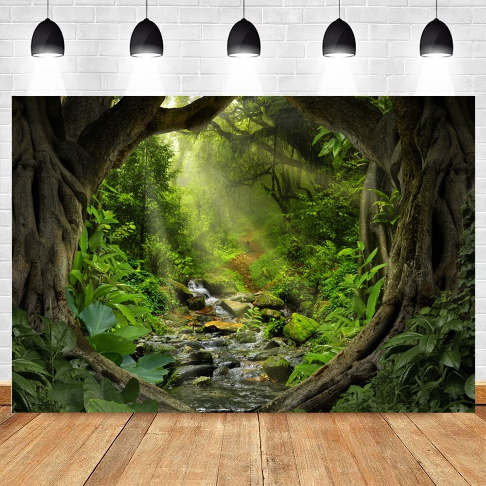 Spring Castle Floral Sea Tropical Forest Scene Photography Backdrop ...