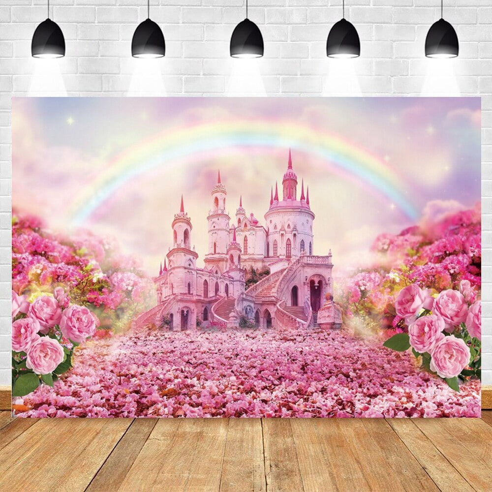 Spring Castle Floral Sea Tropical Forest Scene Photography Backdrop ...