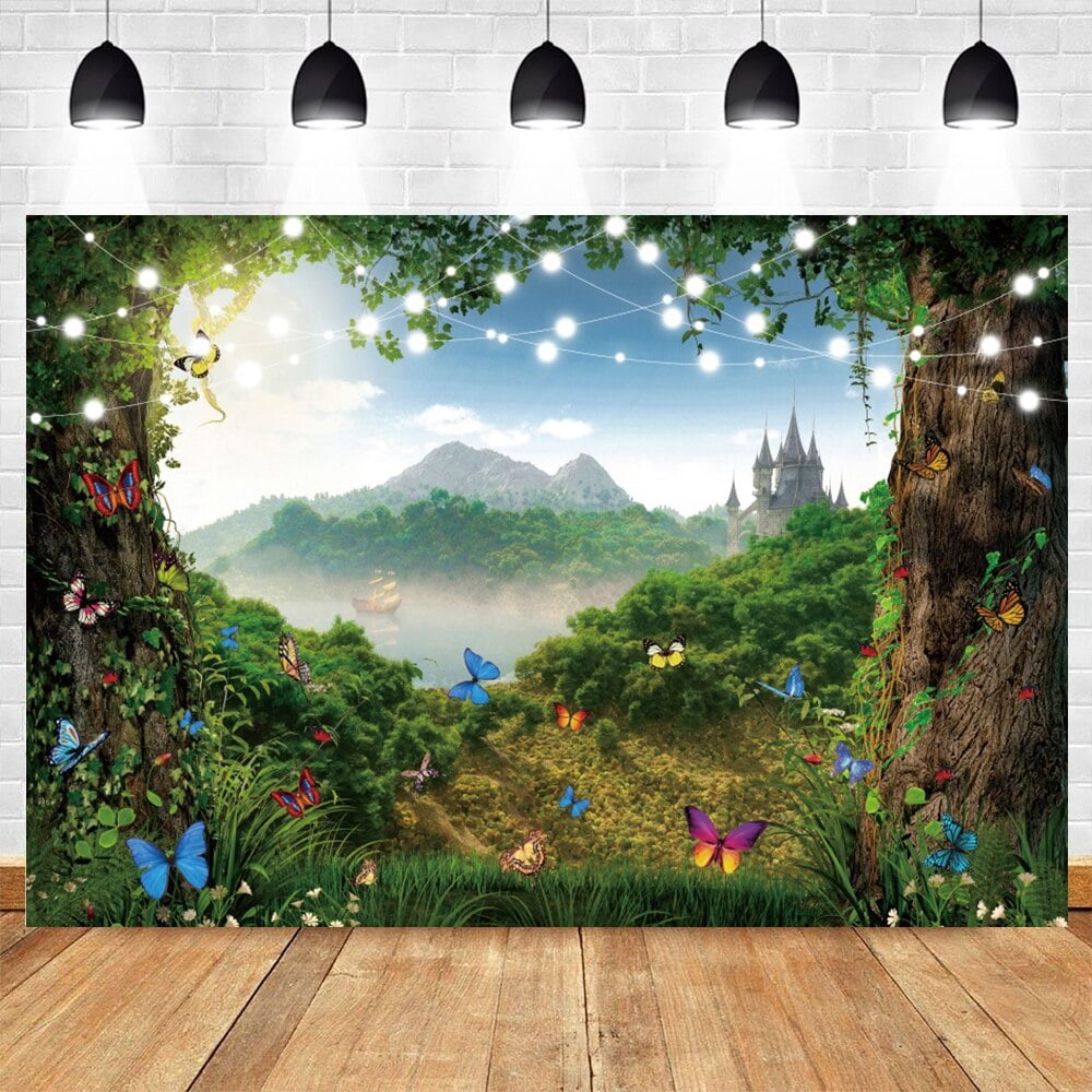 Spring Castle Floral Sea Tropical Forest Scene Photography Backdrop ...