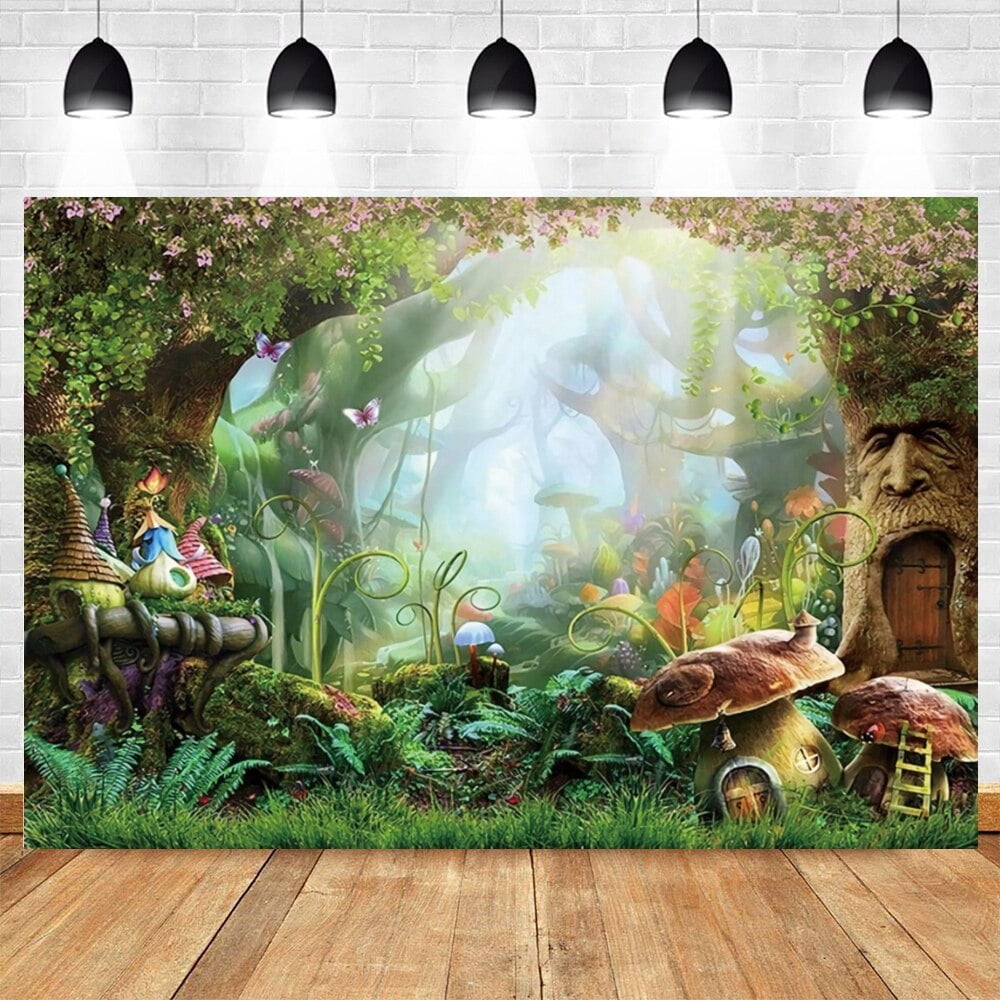 Spring Castle Floral Sea Tropical Forest Scene Photography Backdrop ...