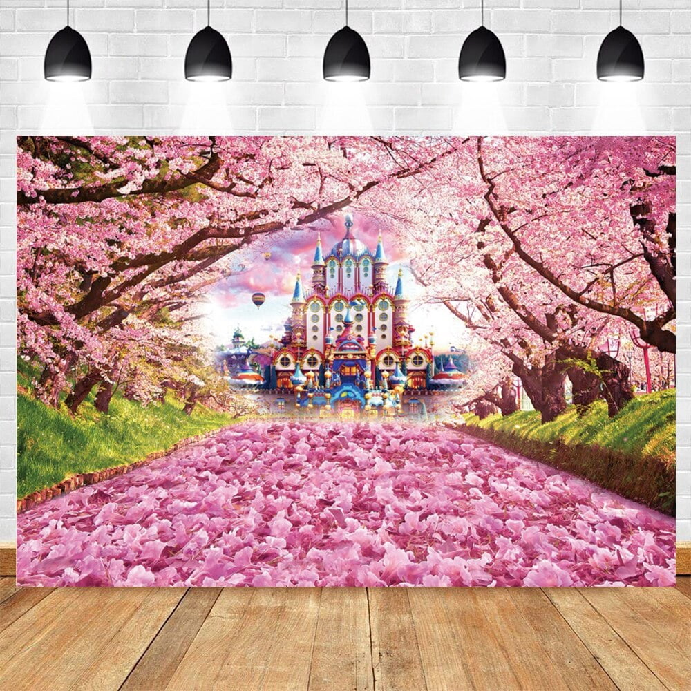 Spring Castle Floral Sea Tropical Forest Scene Photography Backdrop ...