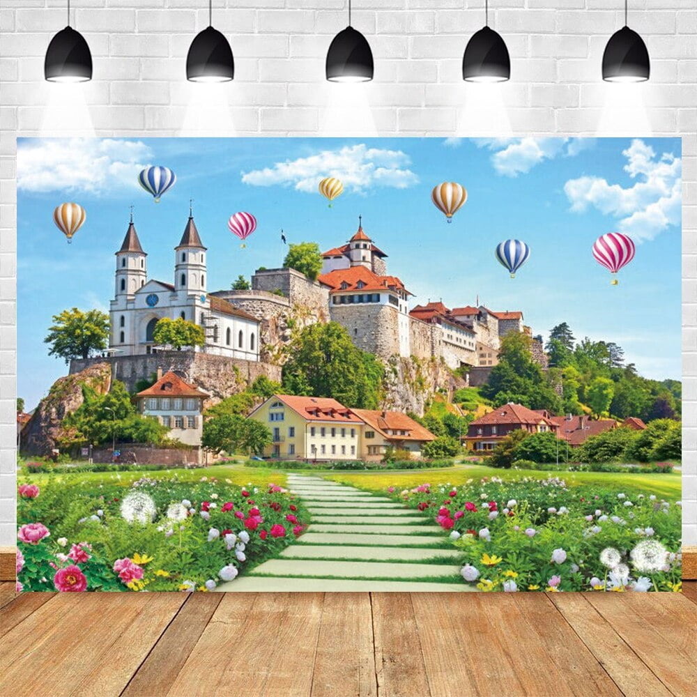 Spring Castle Flower Park Garden Natural Scenery Backdrop Wedding ...