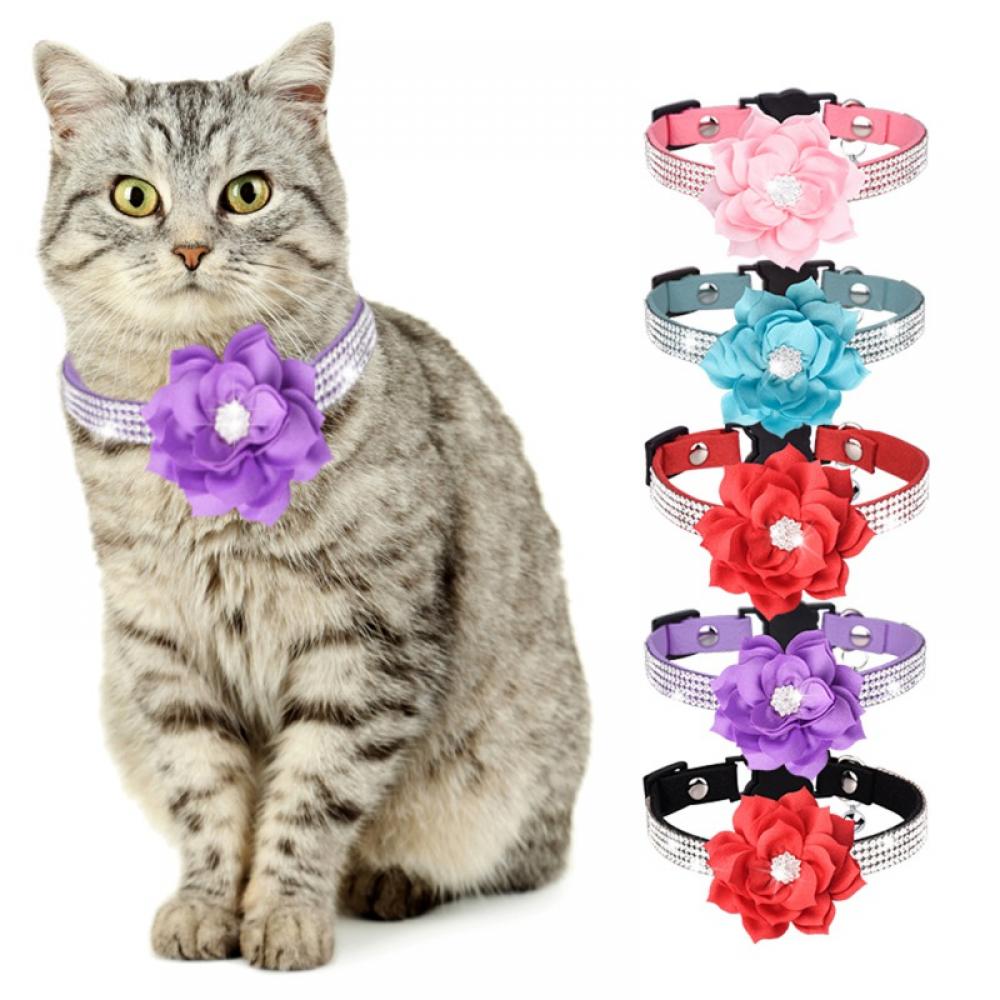 Spring Cat Collars - Breakaway Cat Collars with Flower and Bell, 5 Pack ...