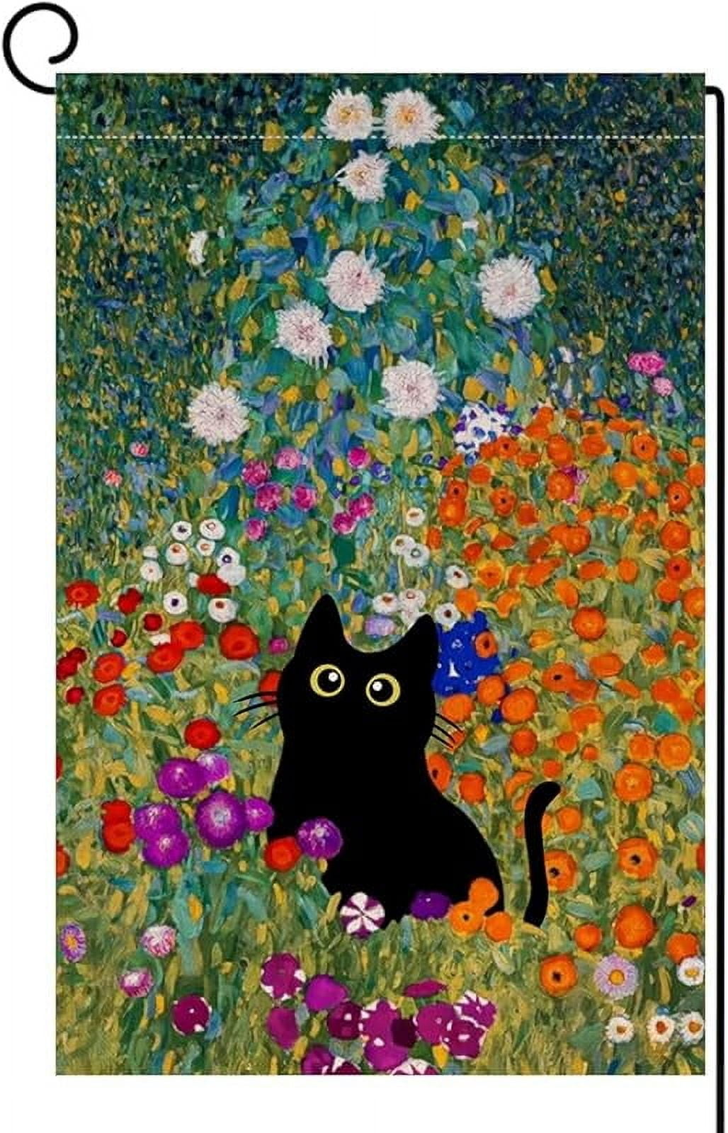 Spring Cat House Flag 28 x 40 Vertical Double Sided Colorful Floral ...