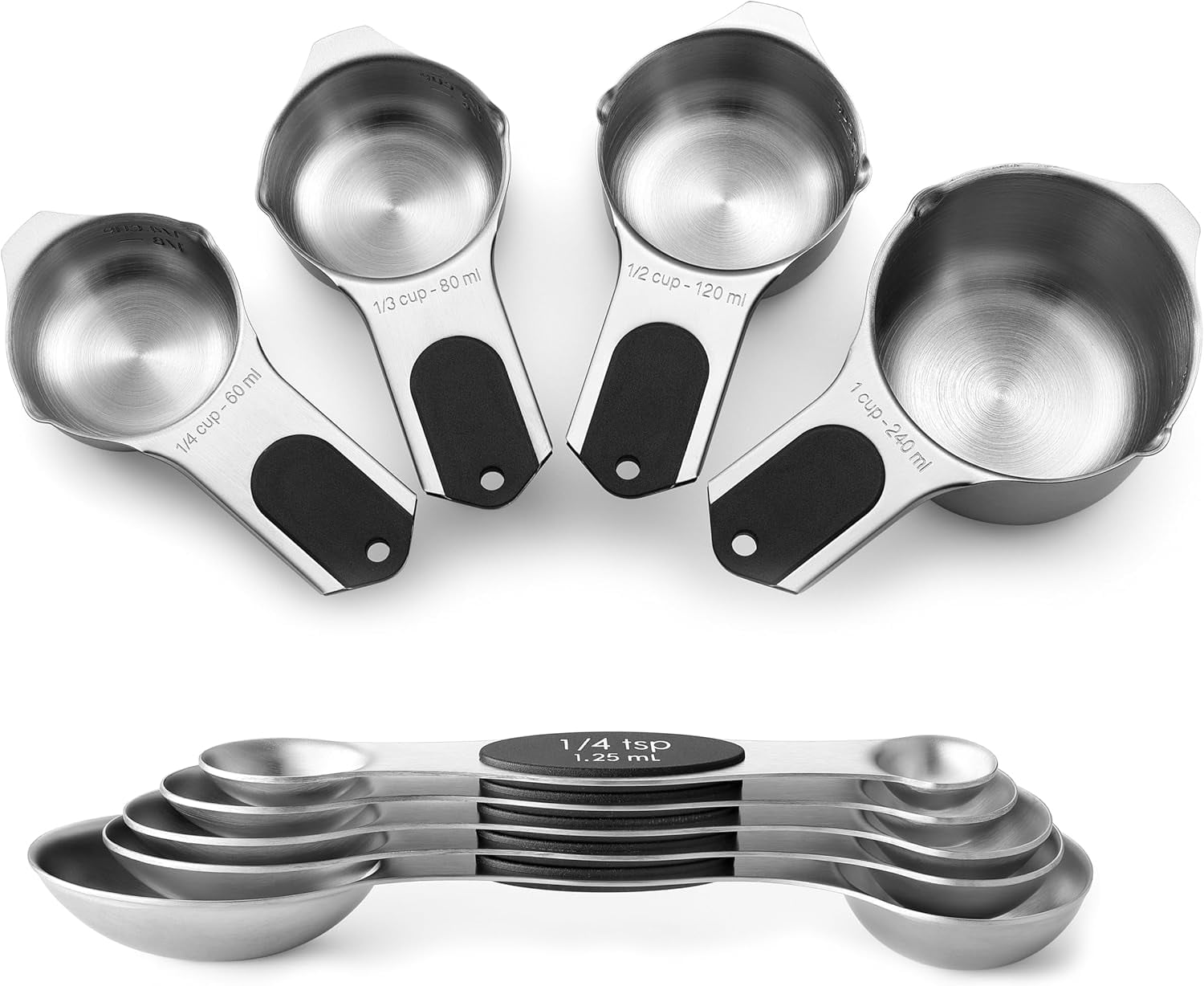 Spring Chef Magnetic Measuring Cups & Spoons Set, Patented, Strong N45 ...