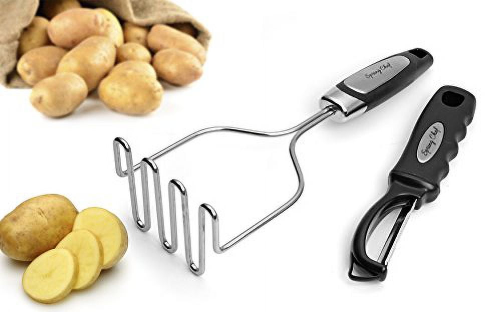 Spring Chef Stainless Steel Potato Masher with Easy to Use and Clean ...
