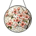 Spring Cherry Blossom Art Glass Style Decorative Window Hanging ...