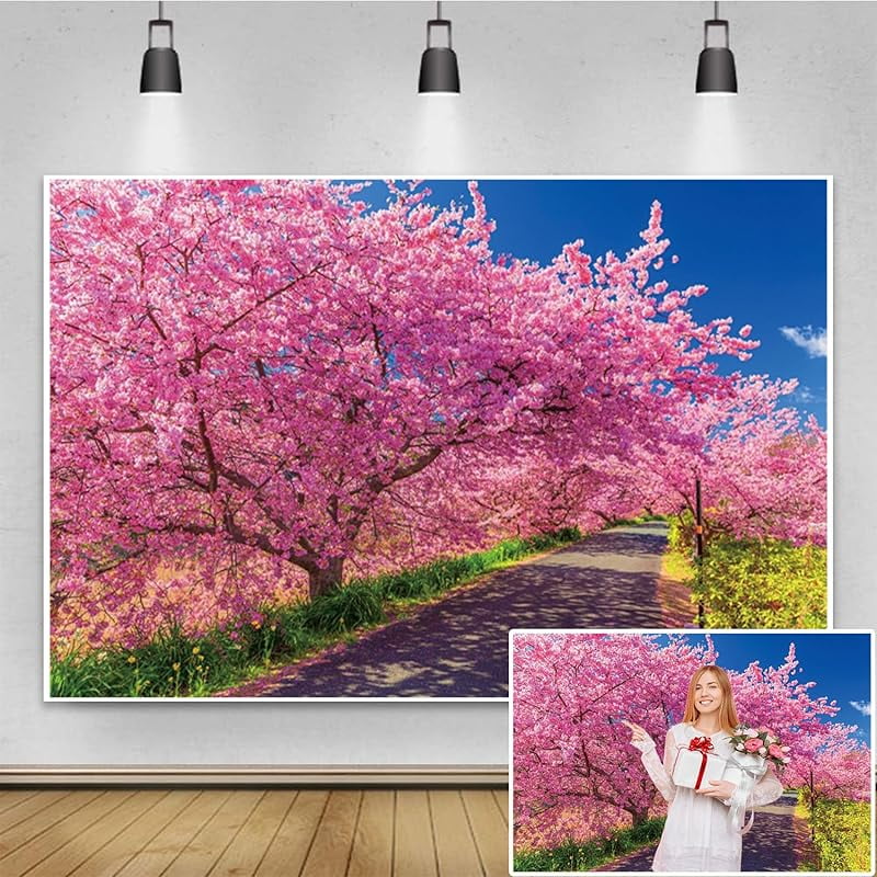 Spring Cherry Blossom Backdrop Spring Natural Landscape Sunshine ...