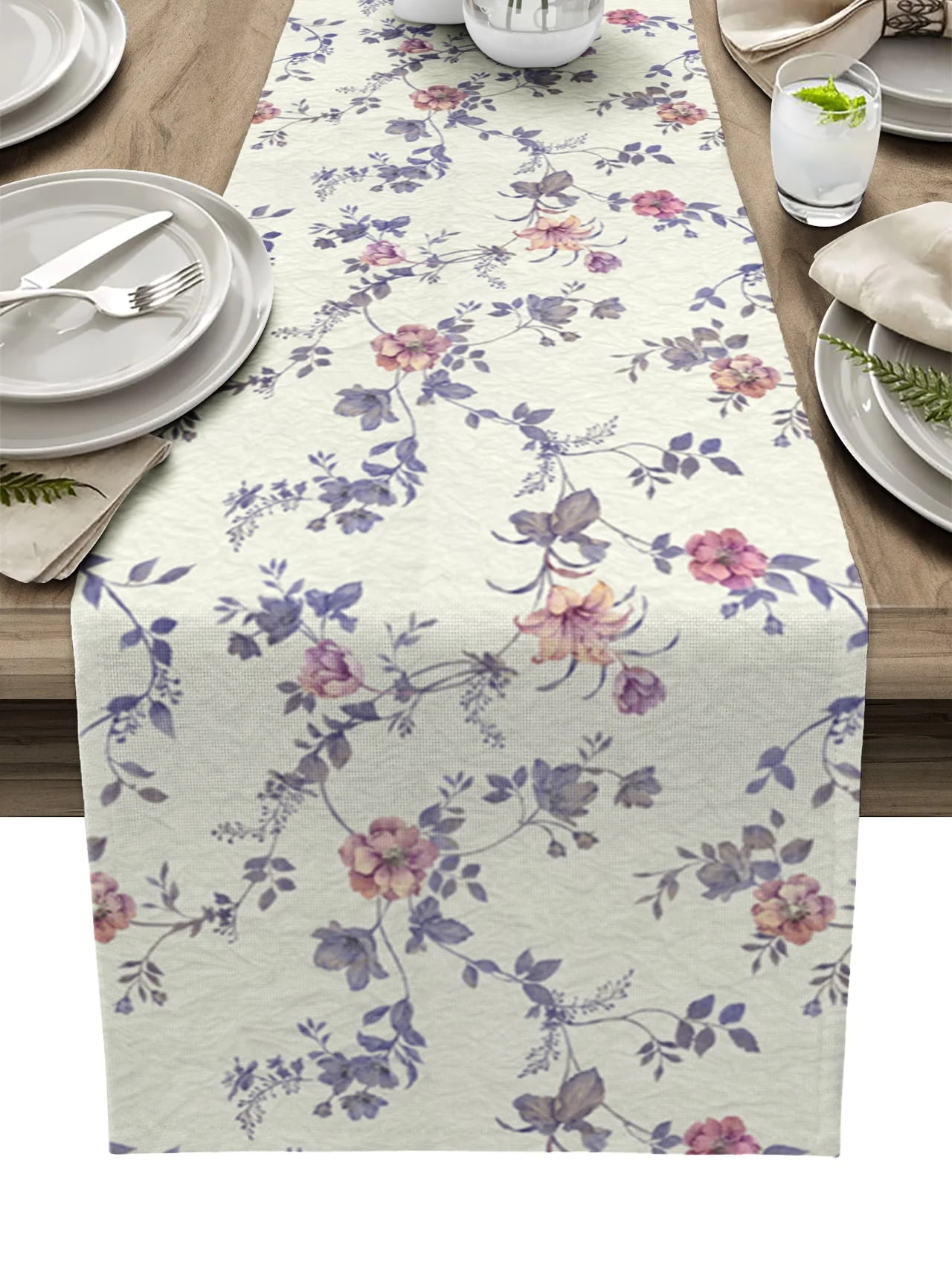 Spring Cherry Blossom Branch Flower Table Runner Home Wedding Table Mat ...