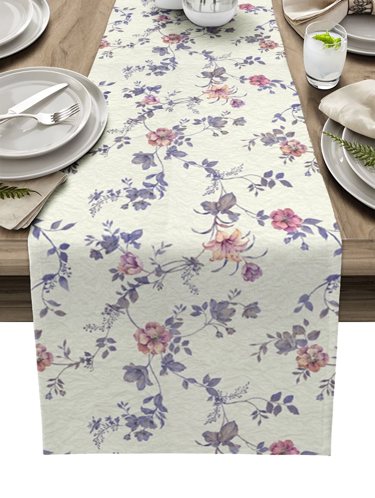 Spring Cherry Blossom Branch Flower Table Runner Home Wedding Table Mat ...