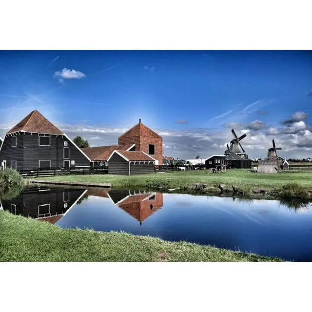 Spring Cherry Blossom Flowers River Boat Mountain Seaside Scenic ...