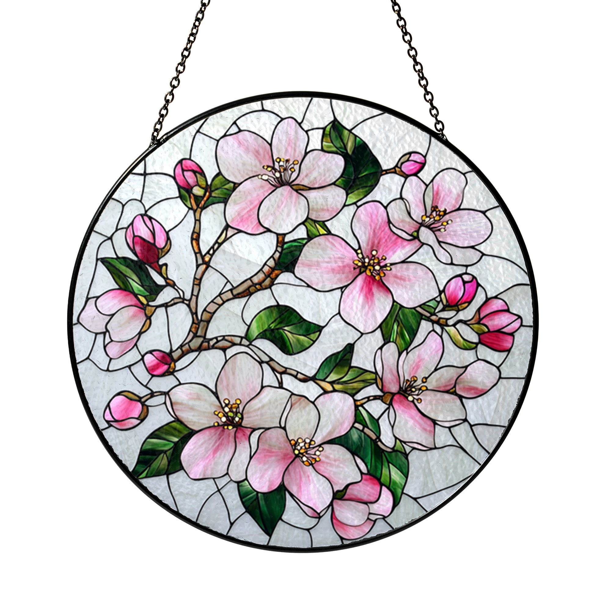 Spring Cherry Blossom Glass Suncatcher Window Decor, Stained Glass ...