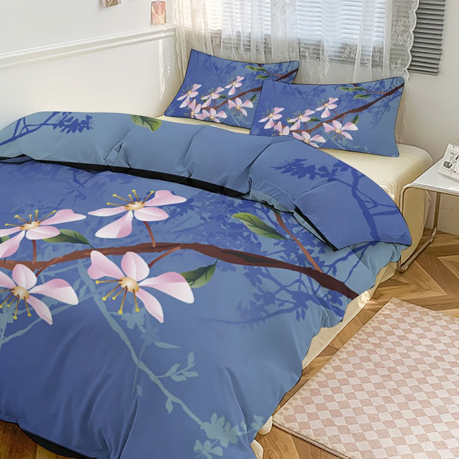 Spring Cherry Blossom Pattern 3D Duvet Cover Set Quilt Cover Theme of ...