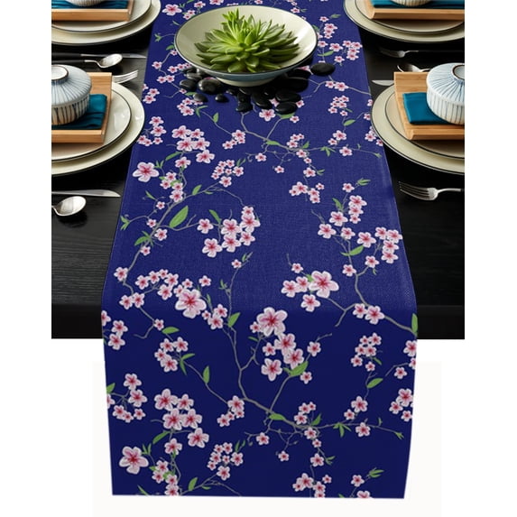 Spring Cherry Blossom Pink Petals Table Runner ration Home r Dinner ...
