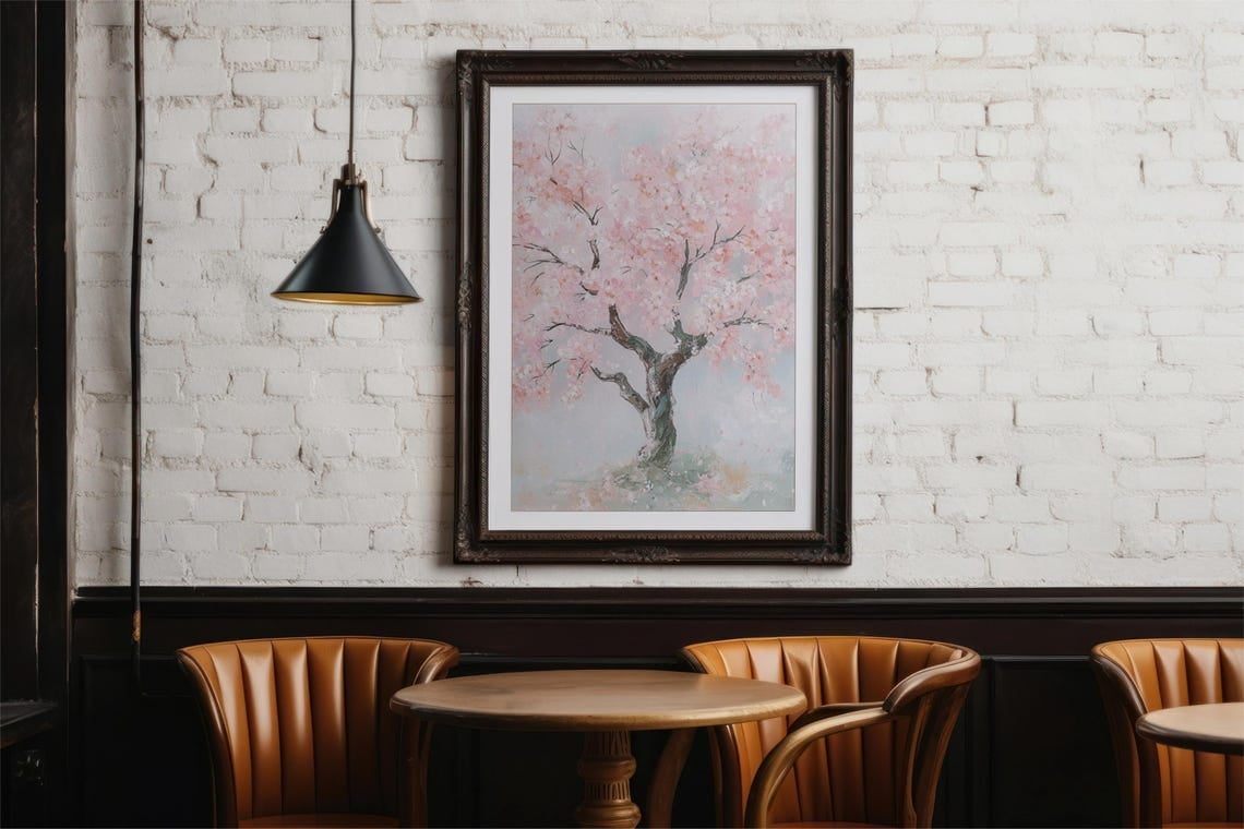 Spring Cherry Blossom Wall Art Print, Sakura Tree Art Decor, Vintage ...