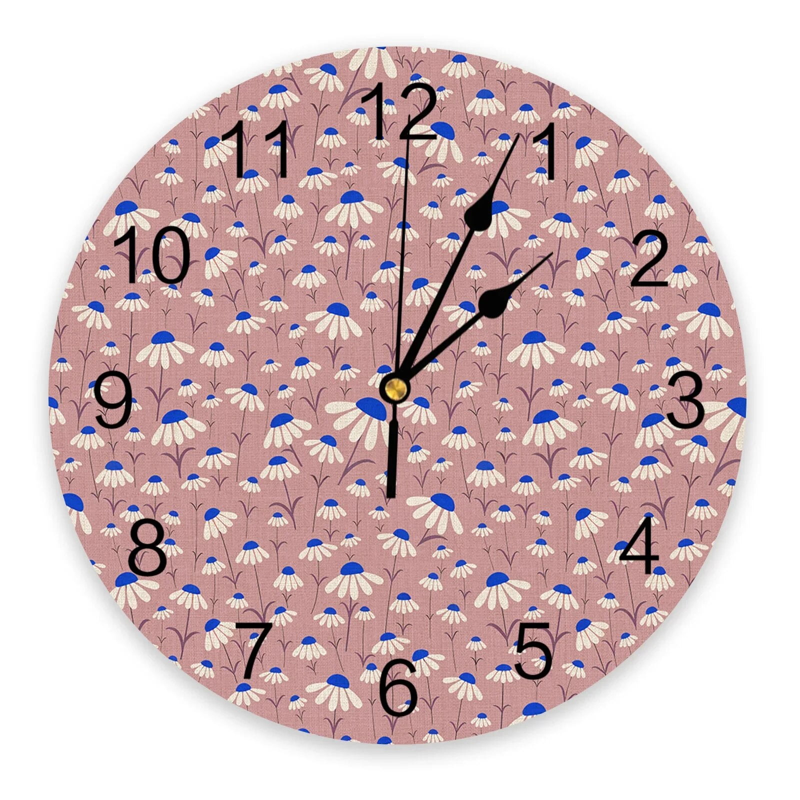 Spring Chrysanthemum Watercolor Flower Large Wall Clock Dinning ...