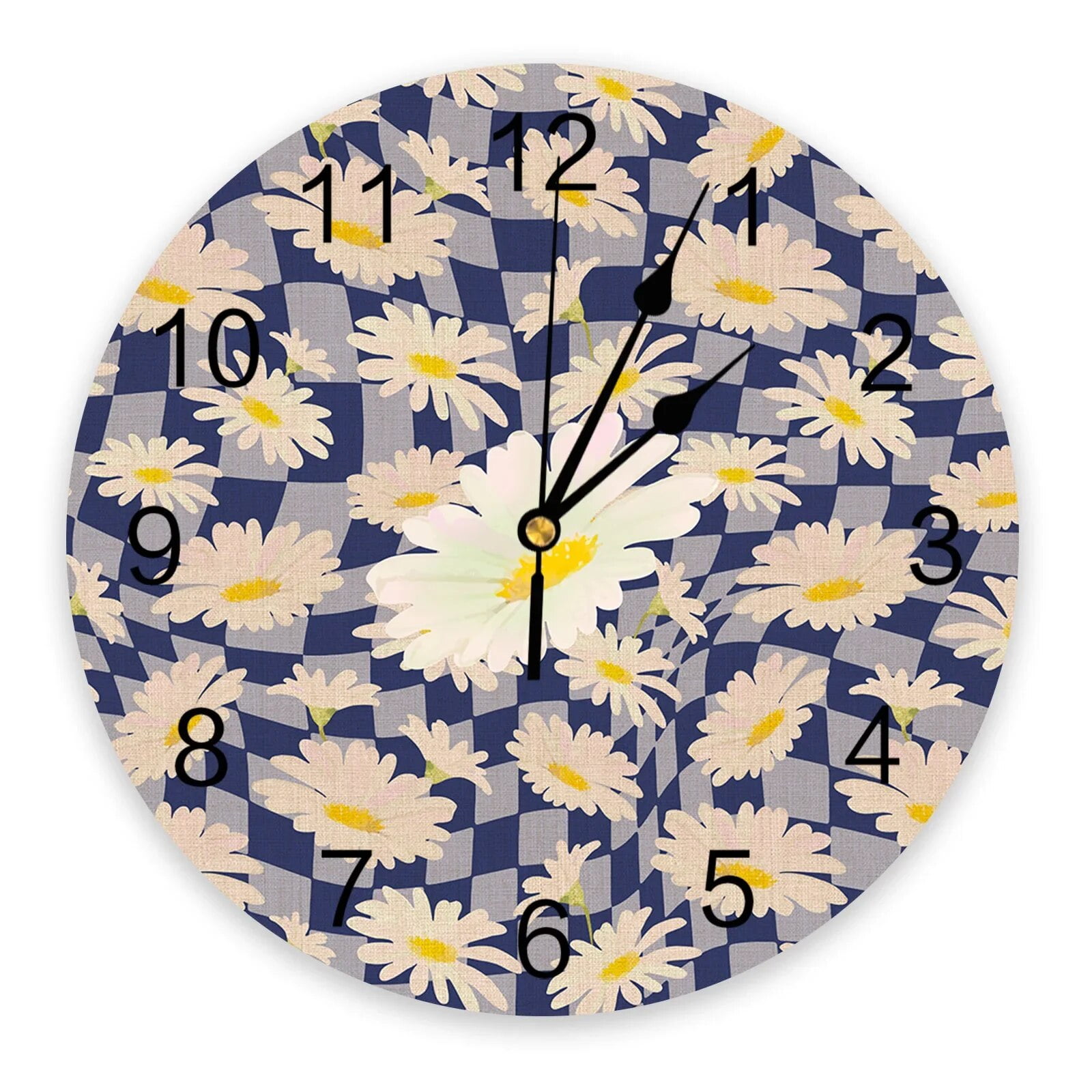 Spring Chrysanthemum Watercolor Flower Large Wall Clock Dinning ...