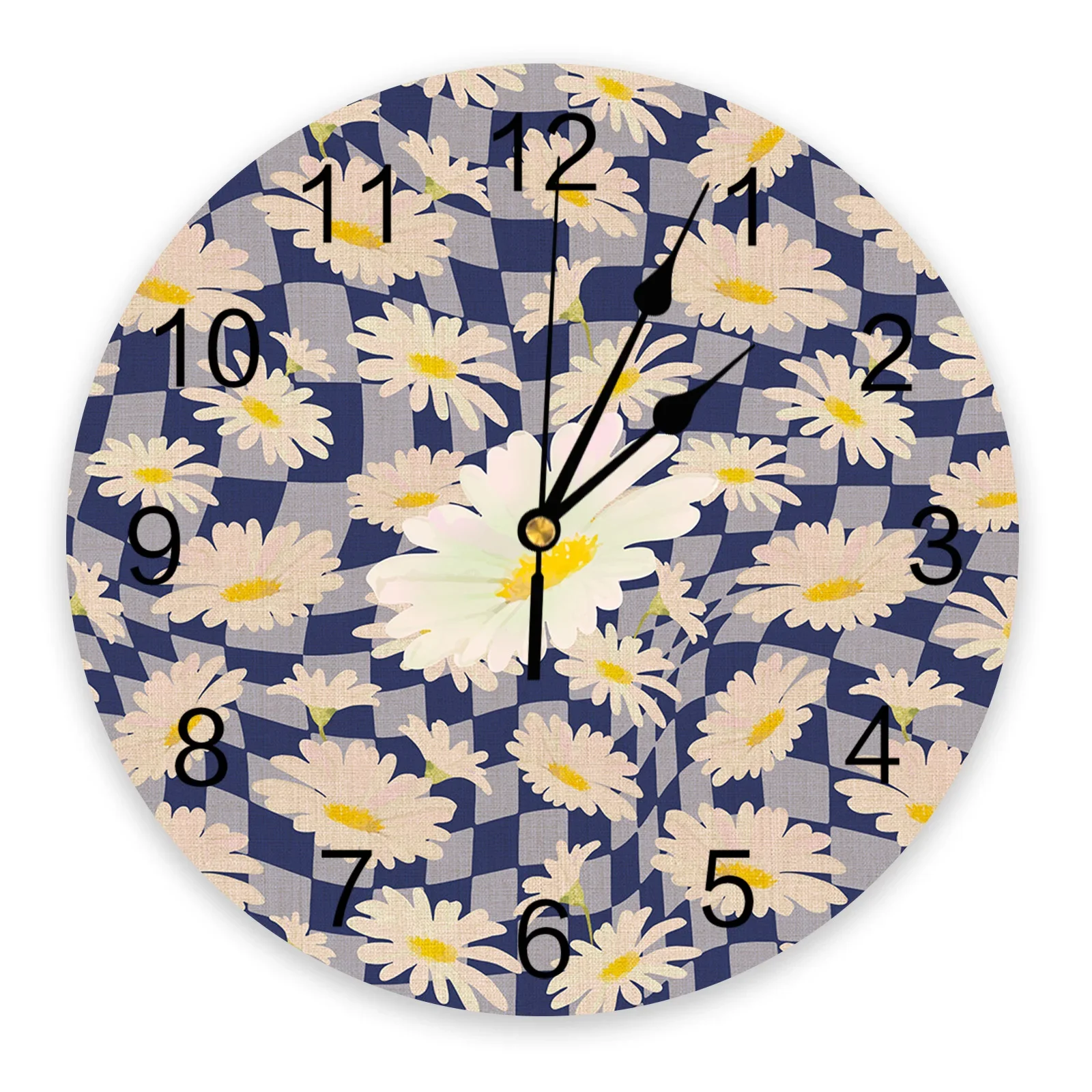 Spring Chrysanthemum Watercolor Flower Large Wall Clock Dinning ...