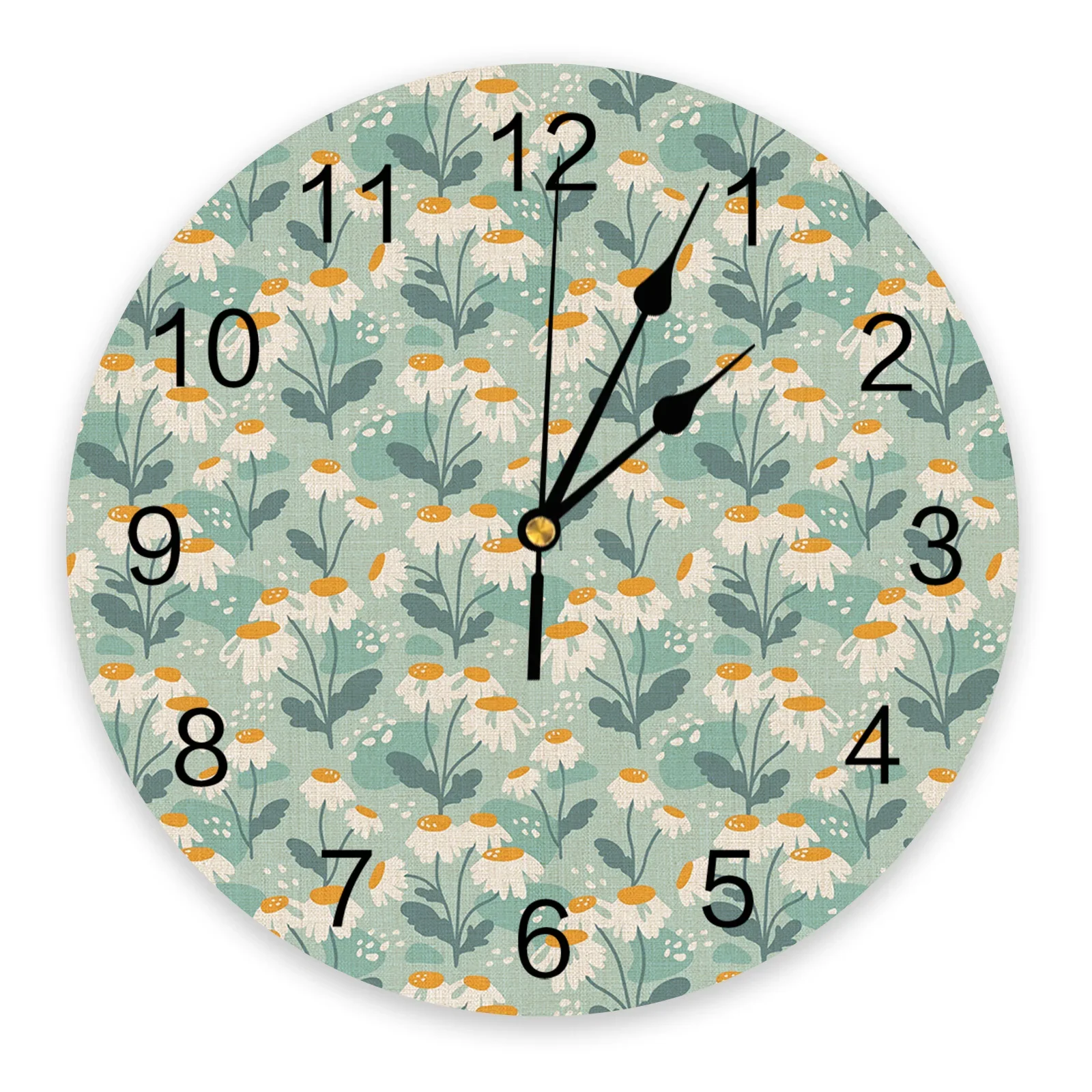 Spring Chrysanthemum Watercolor Flower Large Wall Clock Dinning ...