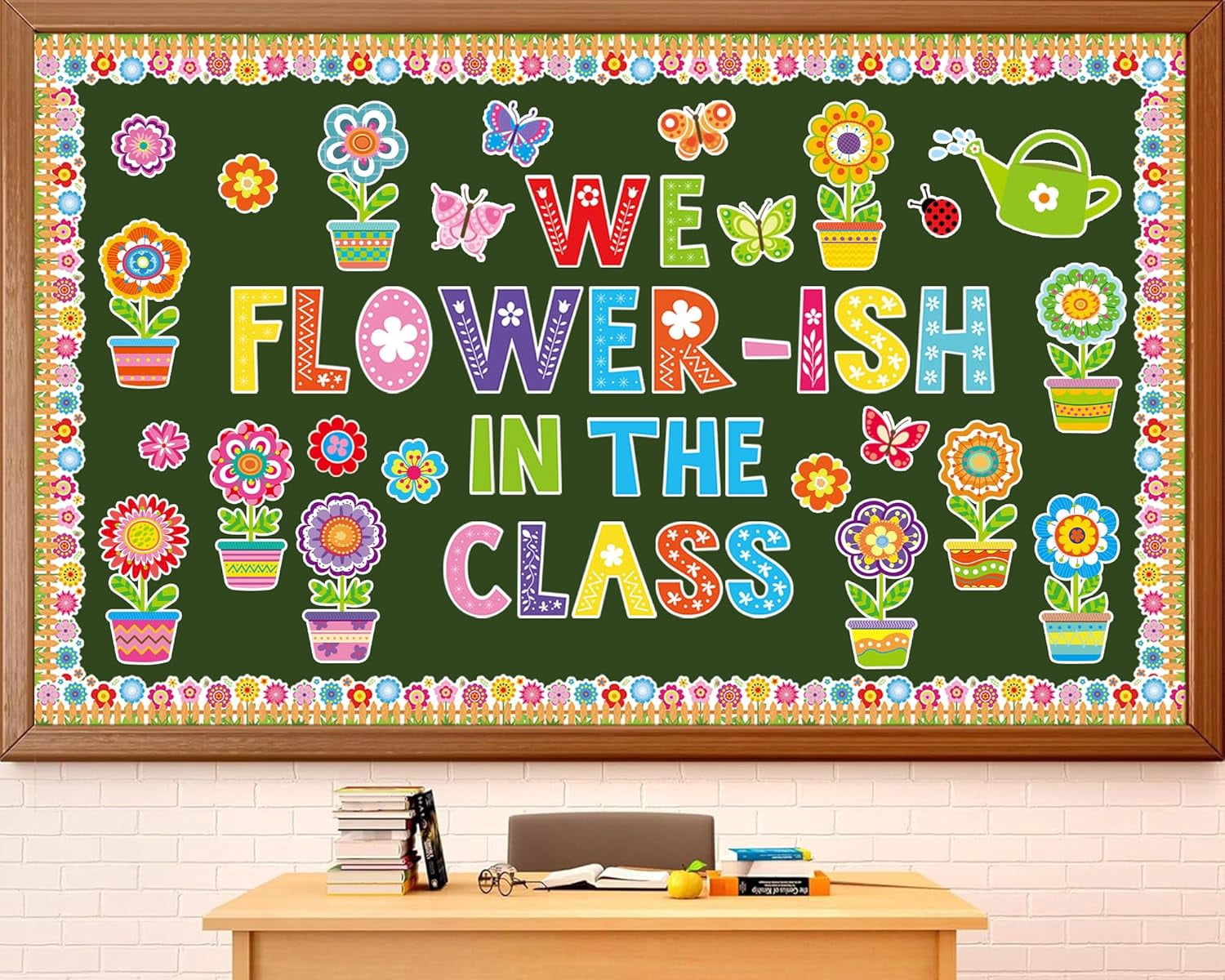 Spring Classroom Flower Bulletin Board Decorations Set Spring Floral ...