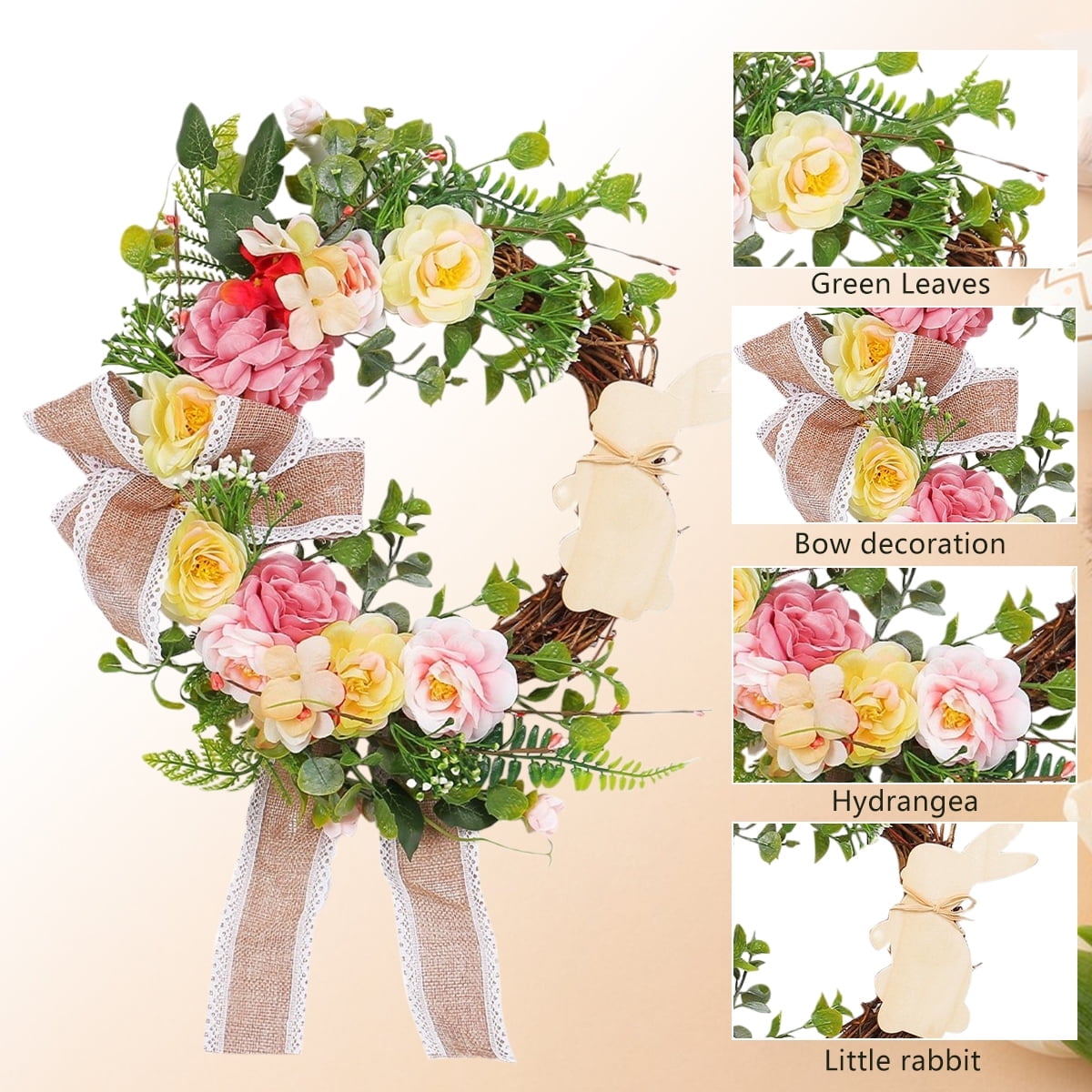 Spring Clearance Easter Bunny Wreath for Front Door,Easter Wreaths ...