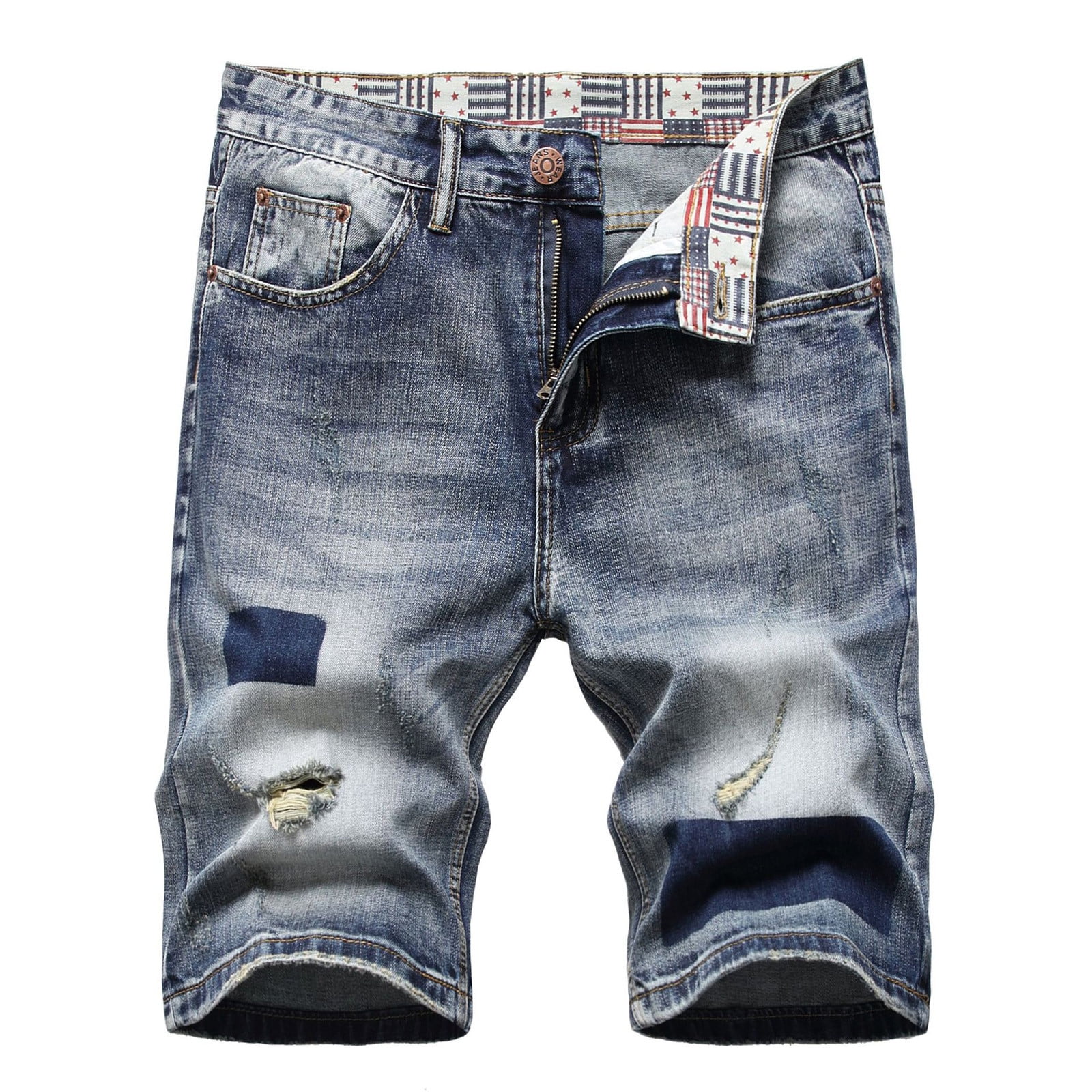 Spring Clearance!Mens Denim Shorts on Sale Relaxed Fit Distressed ...