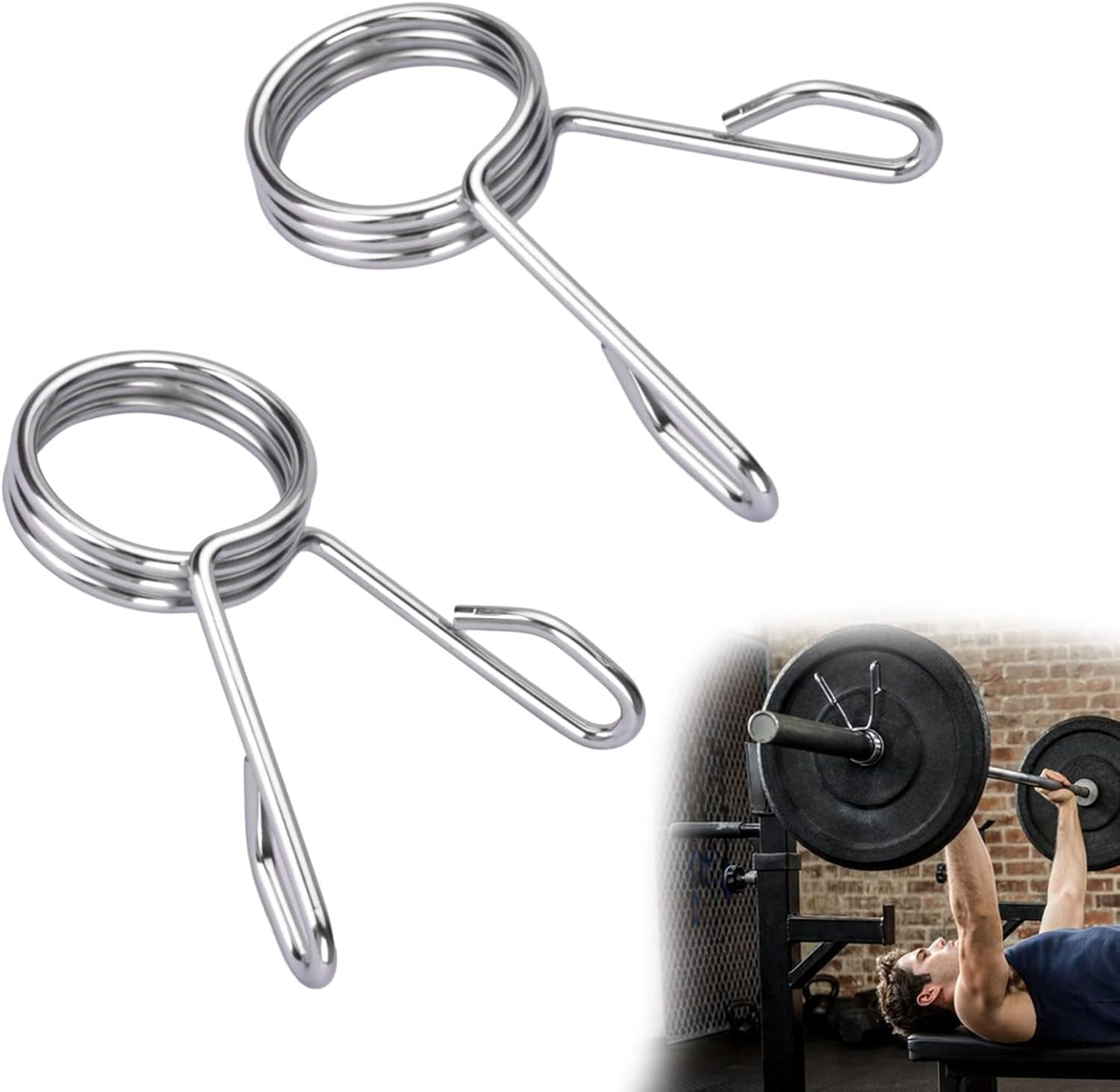 Spring Clip Collars 2 Inch Olympic Barbell Clamps Dumbbell Clips Weight ...